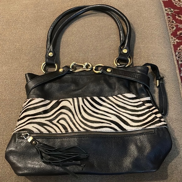 Innue | Bags | Innue Genuine Leather Purse Black White Zebra Stripe ...
